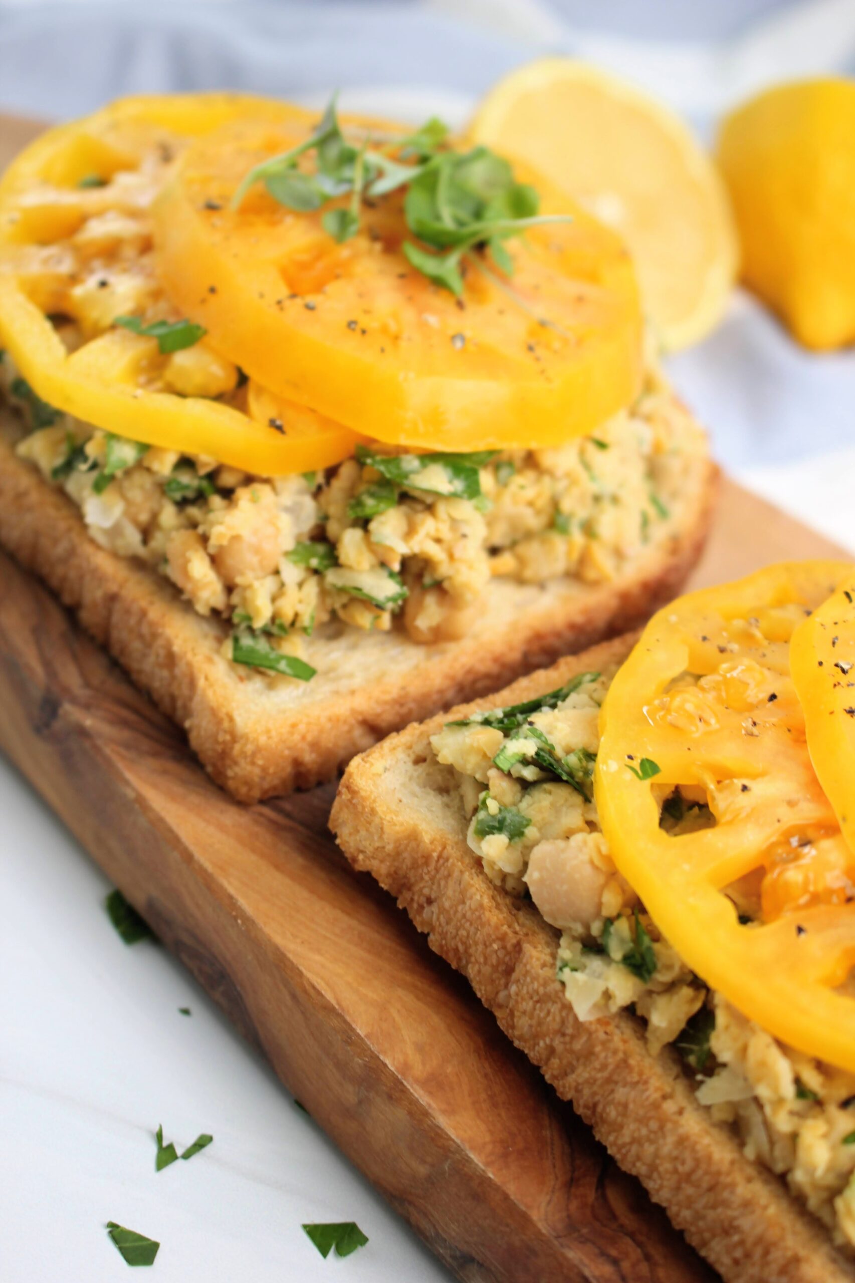 Chickpea Smash Toast with Fresh Herbs