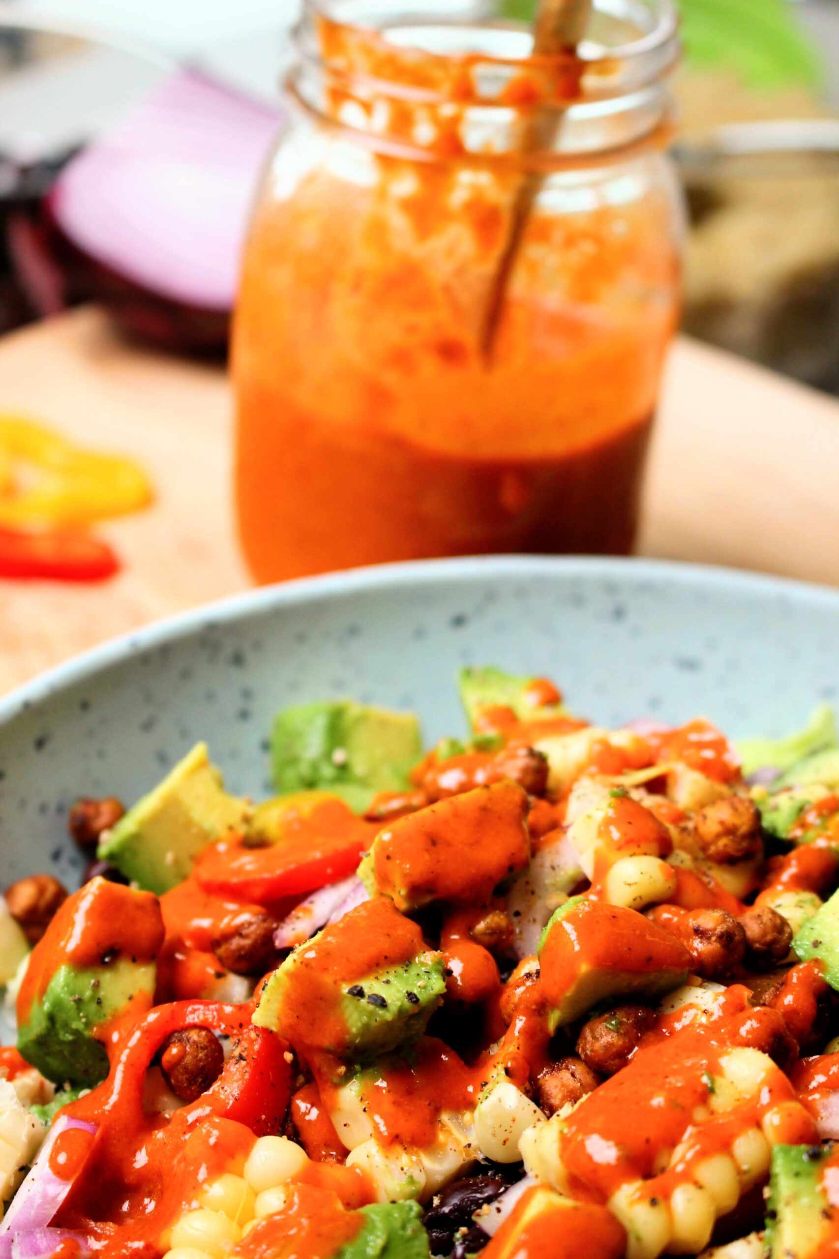 Chipotle and Roasted Red Bell Pepper Vinaigrette - The Happy and ...