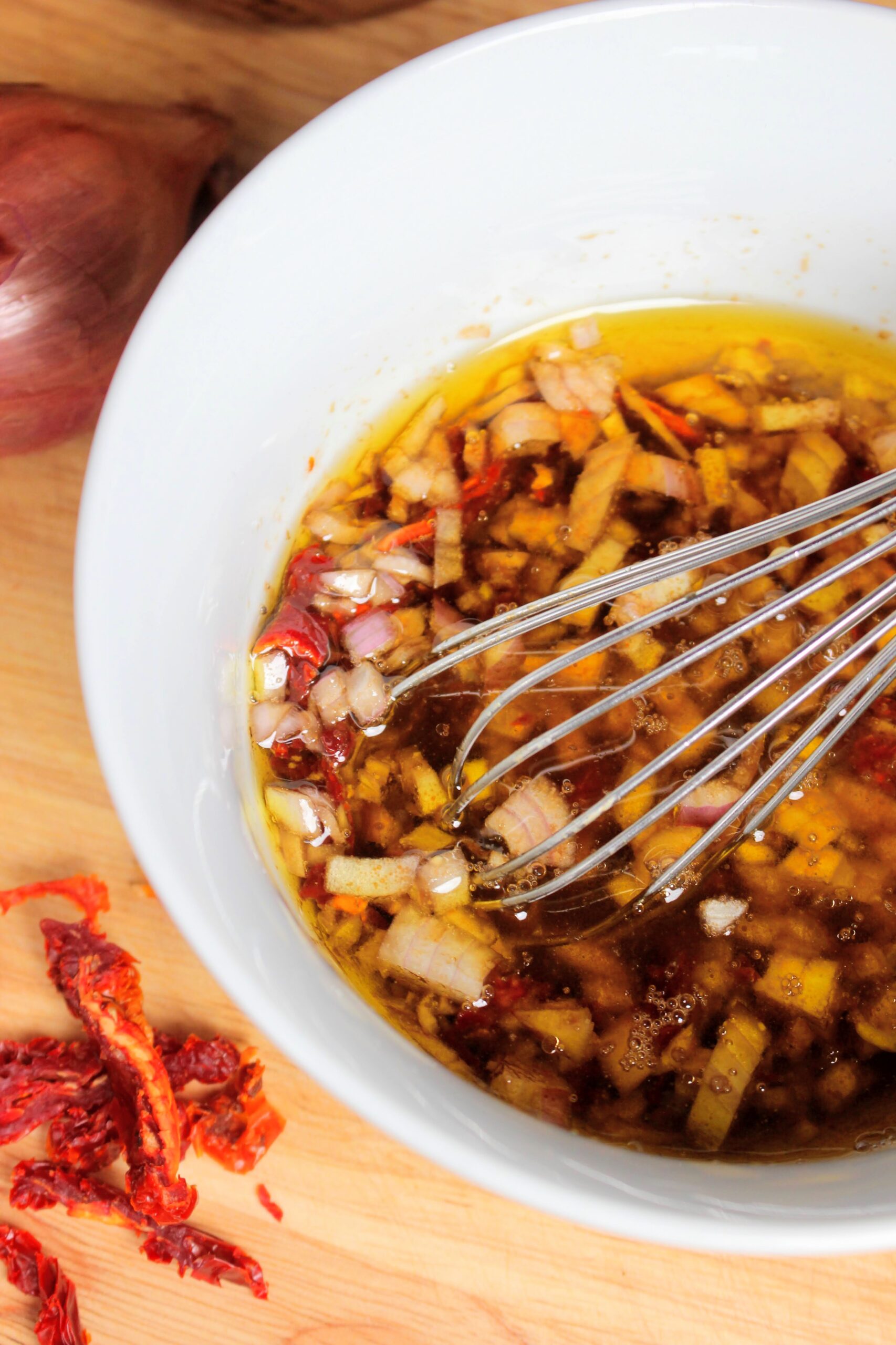 Simple Sun-Dried Tomato and Shallot Vinaigrette - The Happy and ...