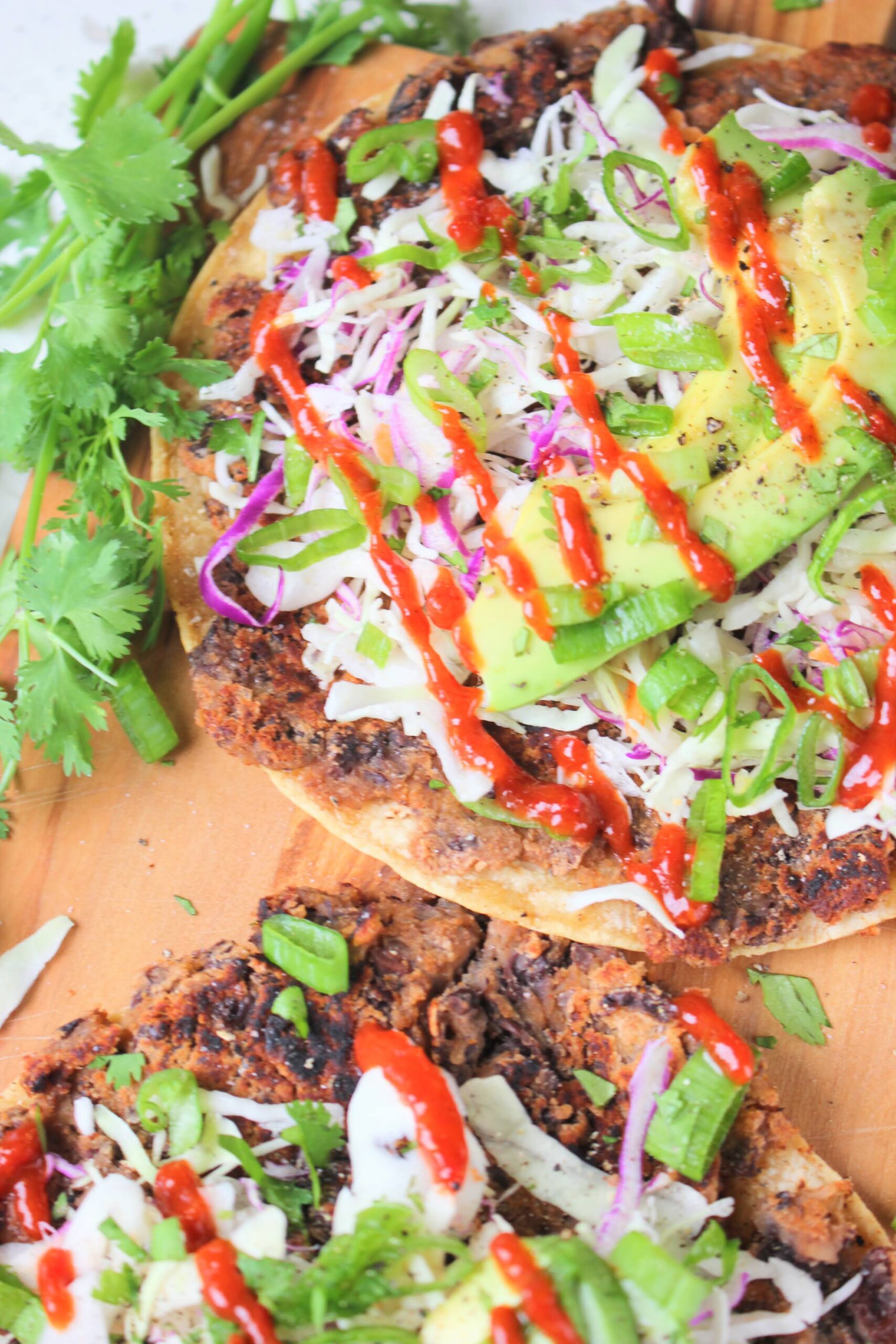 Easy Vegan Crispy Fried Tortillas with Black Beans