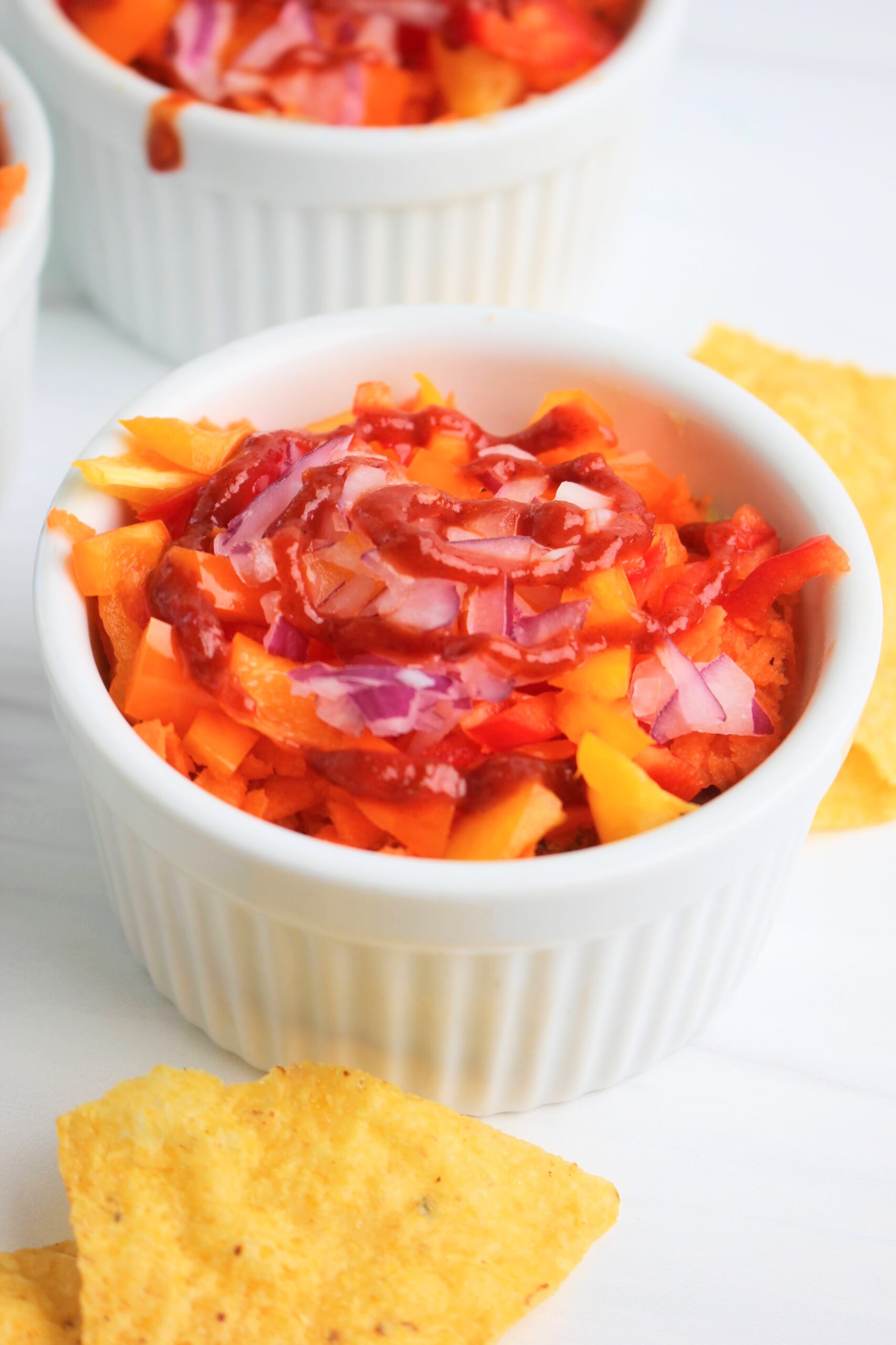 Easy Vegan Veggie-Loaded 7-Layer Dip Appetizer Cups - The Happy and ...