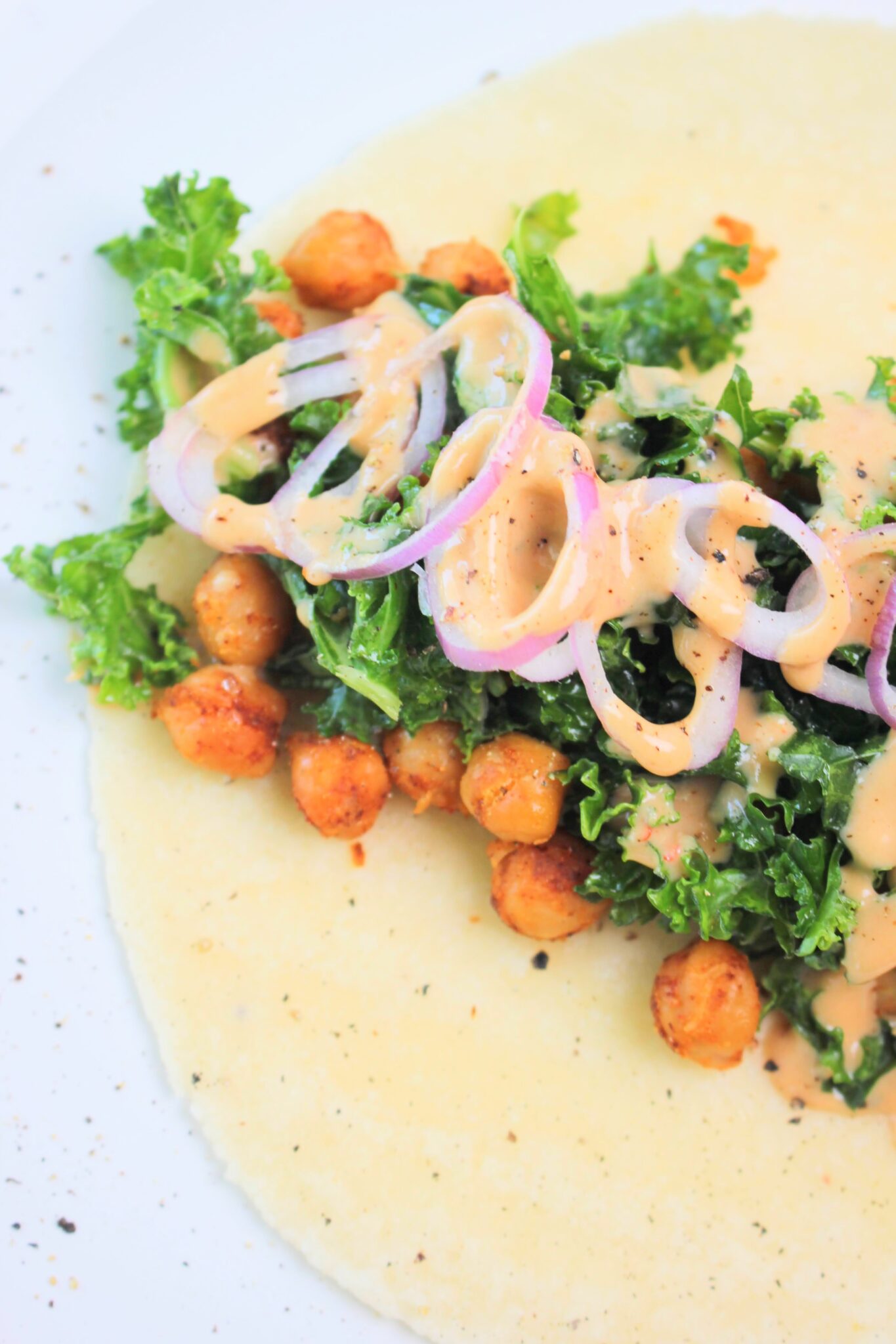 Plant-Based Chickpea and Kale Wraps with Tahini Sauce - The Happy and ...