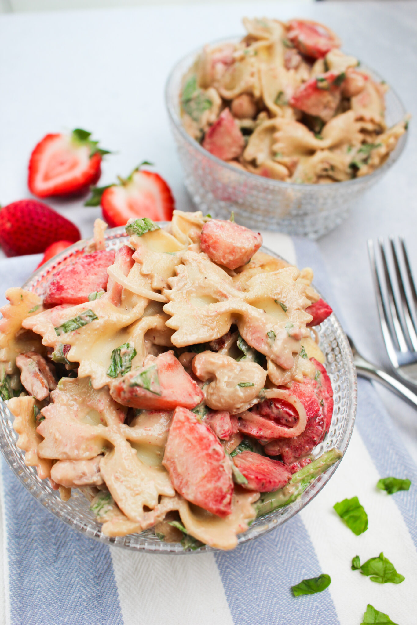Vegan Strawberry Fields Pasta Salad with Strawberry Balsamic Dressing ...