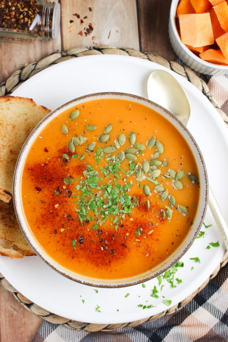 The Best Stovetop Vegan Butternut Squash Soup - The Happy and Wholesome ...