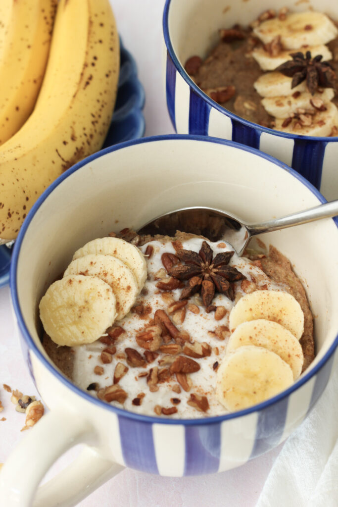 Sticky Vegan Banana Bread Mug Cake (Single-Serve Breakfast) - The Happy ...
